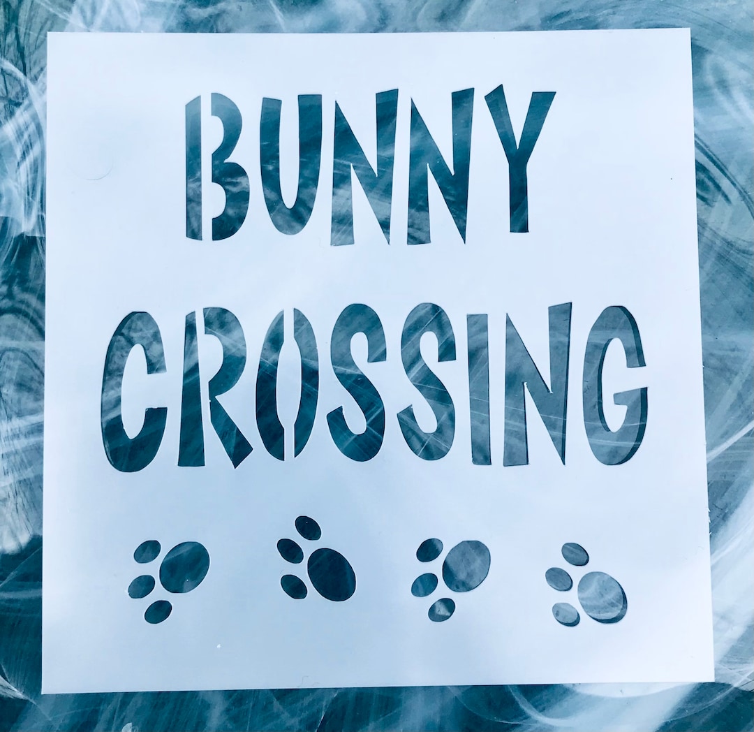 Bunny Crossing Stencil, Reusable Easter Stencil, Easter Decor Stencil ...
