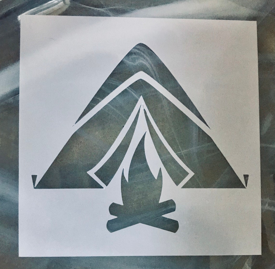 Camping Stencil Reusable Tent Stencil Campfire Stencil | Etsy
