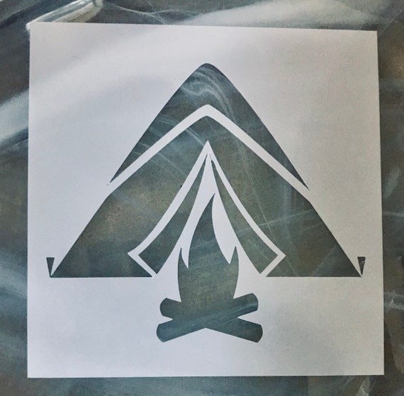 Camping Stencil Reusable Tent Stencil Campfire Stencil | Etsy