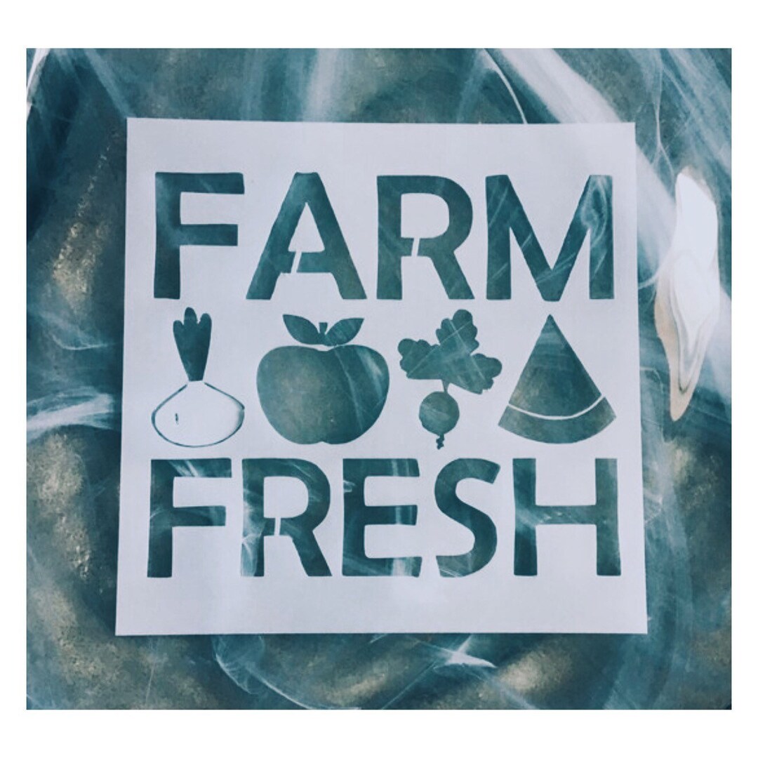 Stencil, Reusable Farm Fresh Stencil, Farm Fresh Craft Stencil, Farm ...