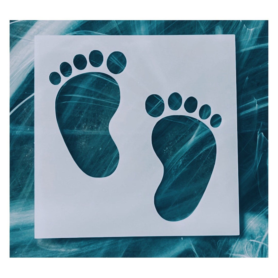 Baby Feet Baby Shower Stencil, Reusable Baby Feet Stencil, Baby Feet ...