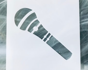 Microphone Stencil | Etsy