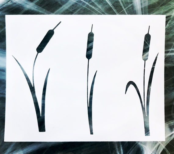 Cattails Stencil Reusable Cattails Stencil Bulrush Stencil - Etsy