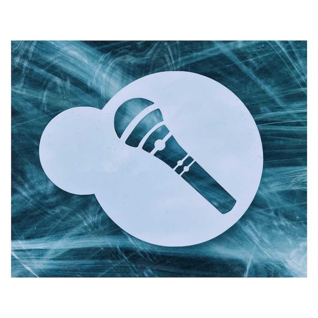 Microphone Cookie Stencil, Reusable Microphone Stencil, Microphone ...