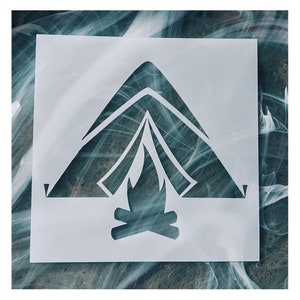 Camping Stencil, Reusable Tent Stencil, Campfire Stencil - Etsy