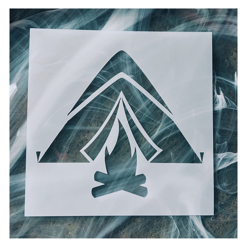 Camping Stencil Reusable Tent Stencil Campfire Stencil - Etsy