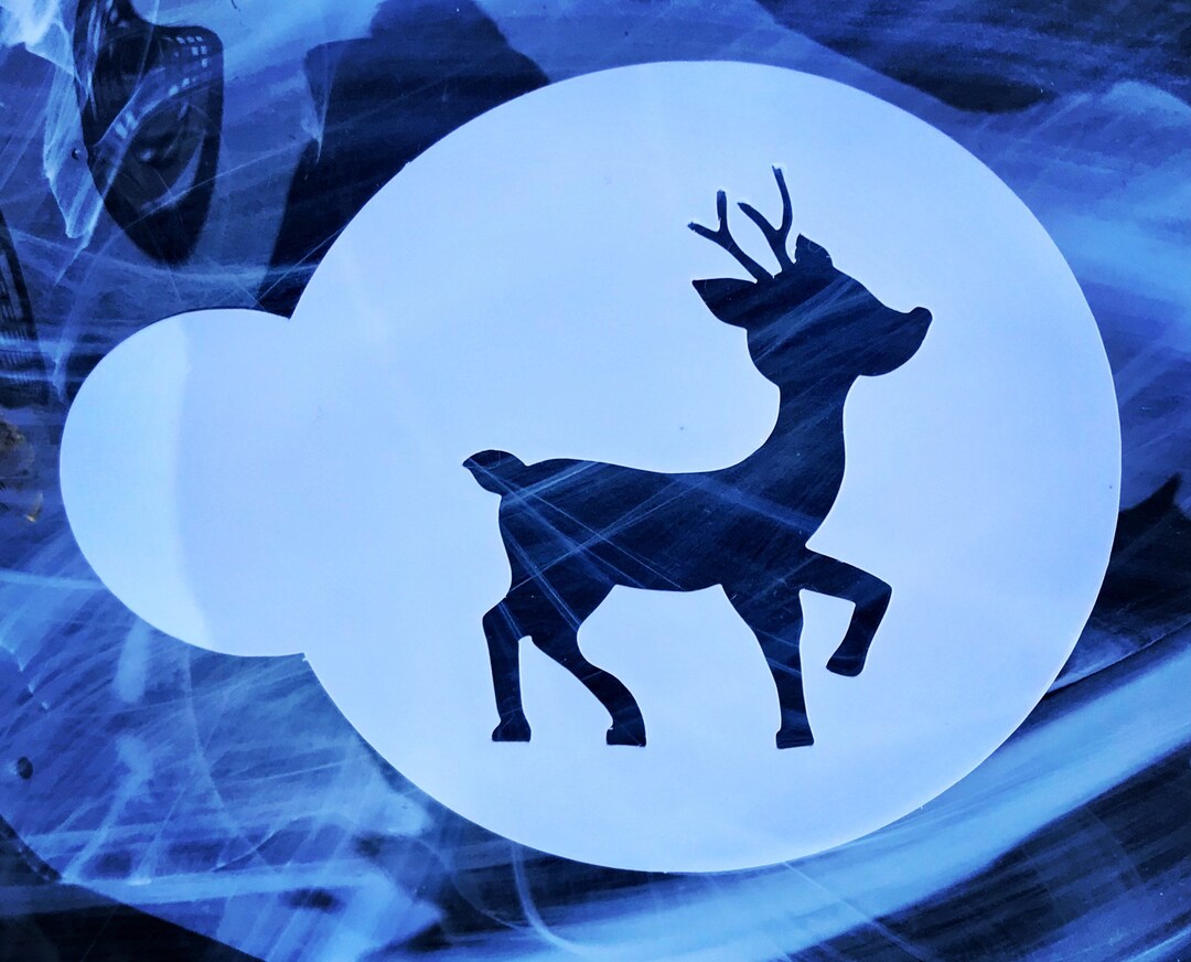 Stencil, Reindeer Cookie Stencil, Reusable Reindeer Stencil, Reindeer ...