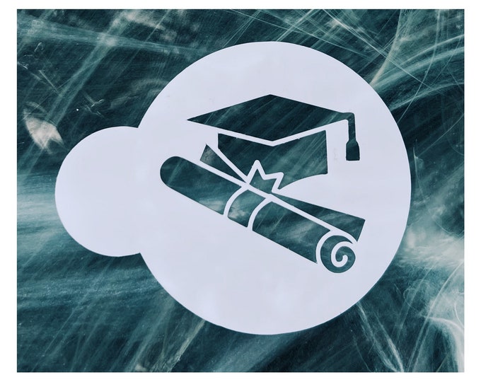 Cap and Diploma Craft Stencil Reusable Stencil Craft Stencil Graduation ...