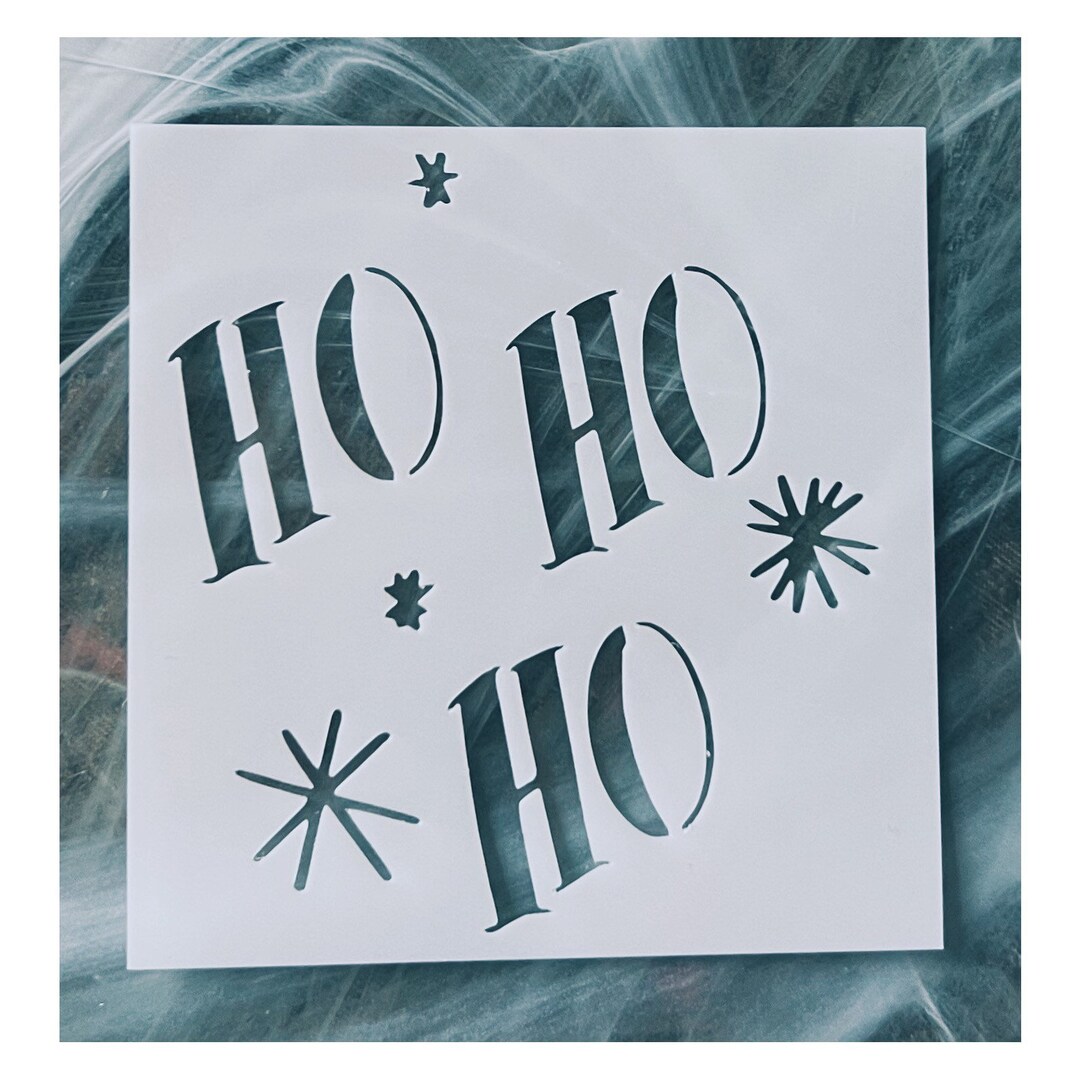 Christmas Stencil, Reusable Ho Ho Ho Stencil, Christmas Word Art ...