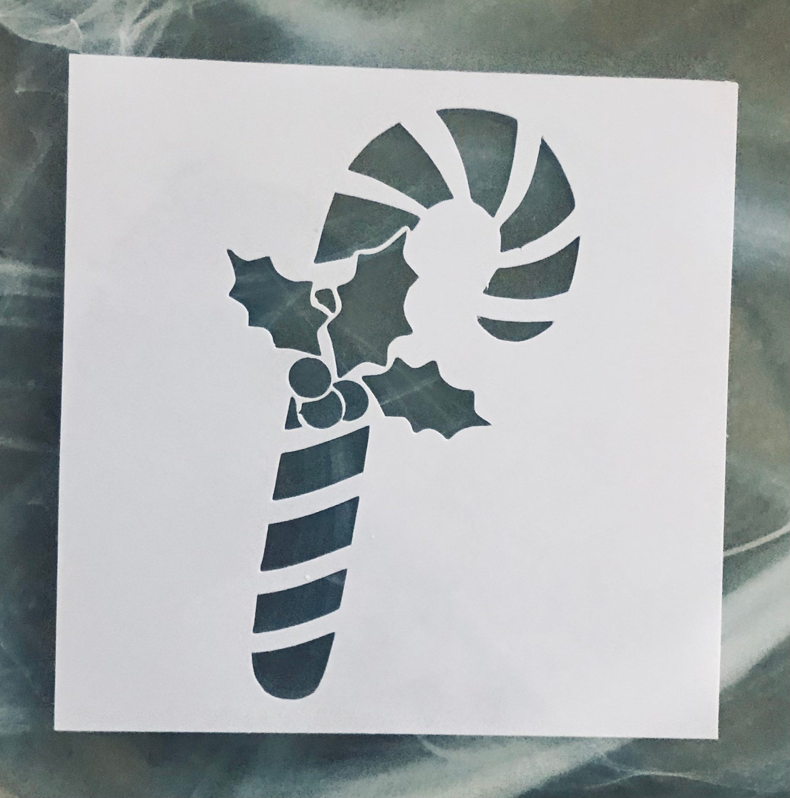 Candy Cane Stencil: Reusable Mylar Christmas Craft Stencil - Etsy
