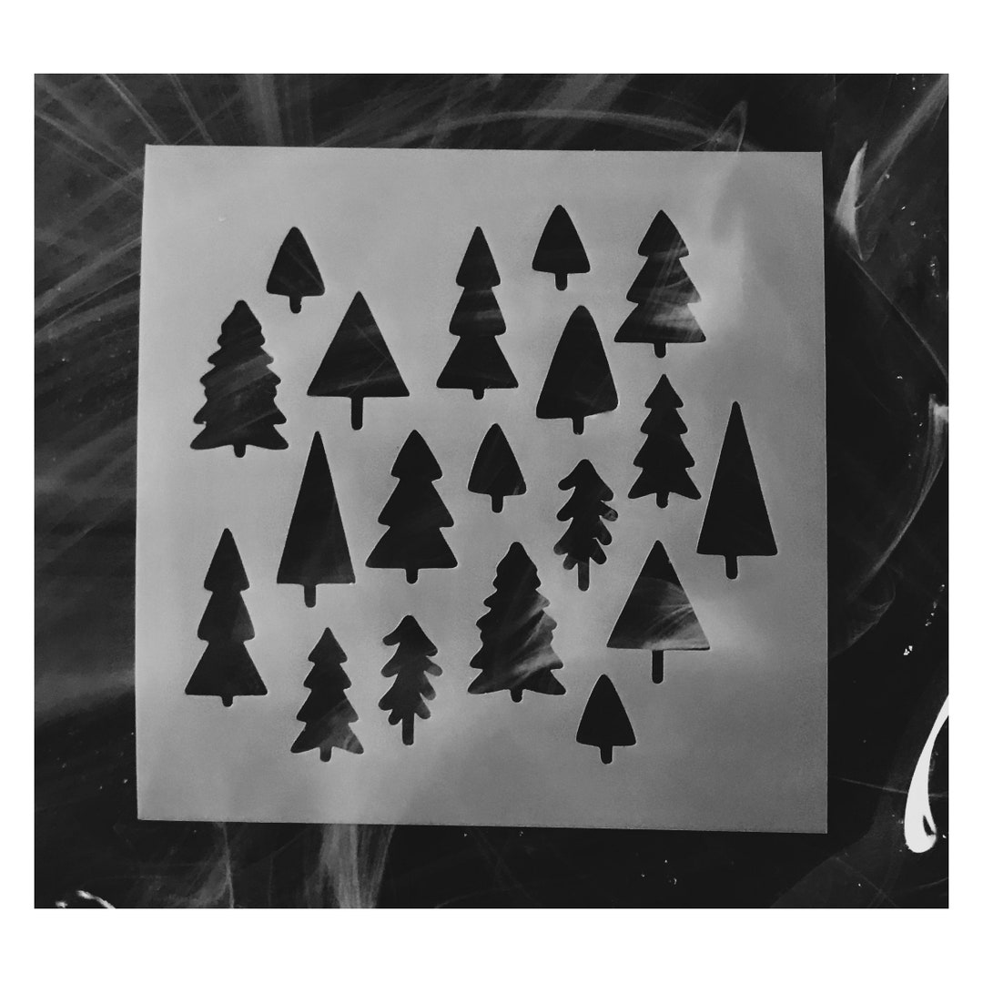 Christmas Trees Pattern Stencil: Reusable Mylar DIY Decor - Etsy