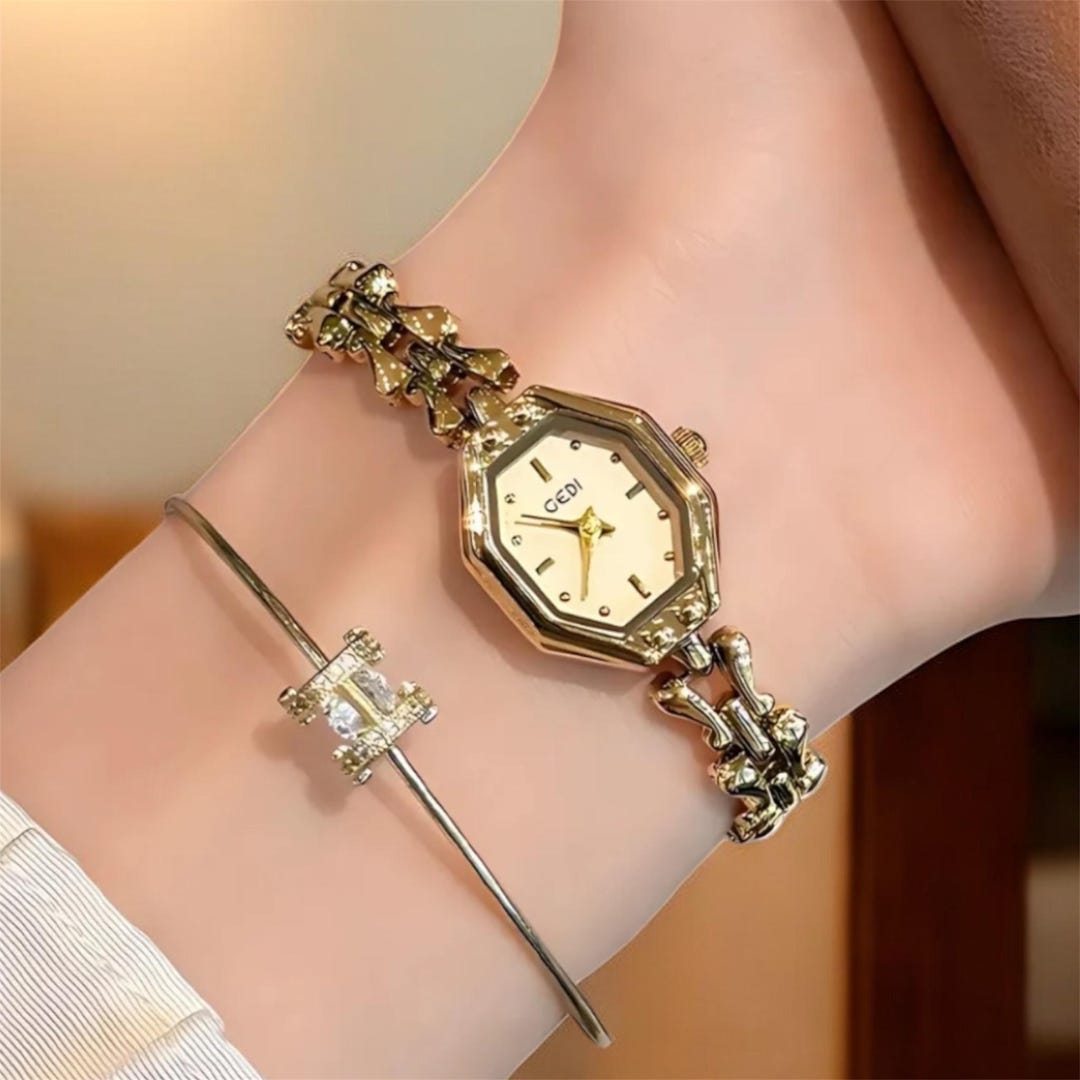 Luxury Women’s Quartz Watch – GEDI Brand Light Luxury Retro Metal ...