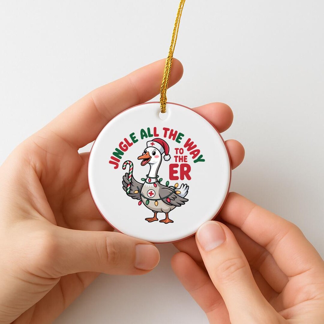 Jingle All the Way to the ER PNG, Funny Nurse Christmas PNG, Goose ...