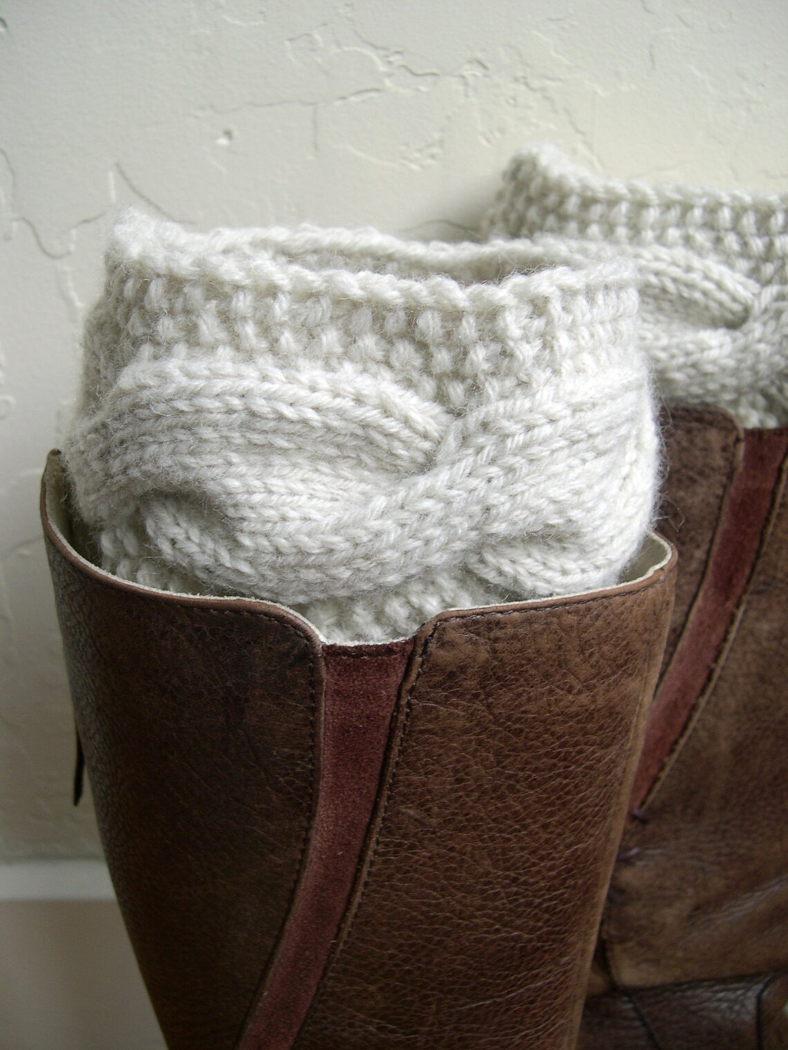 Cream Boot Cuffs Beige Leg Warmers Cable Knit Boot Toppers Winter ...