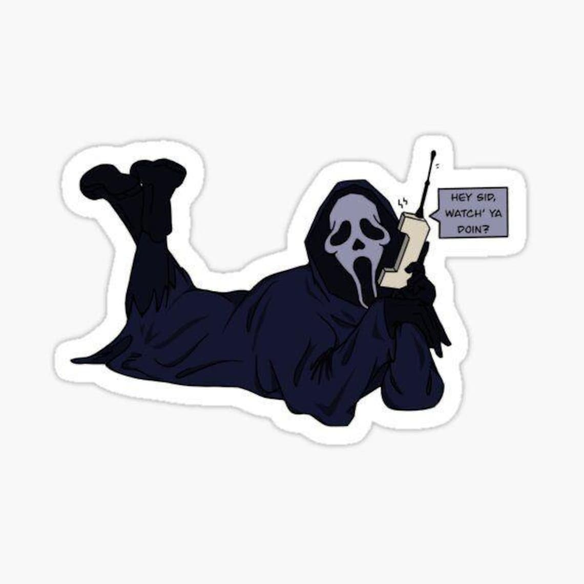Ghostface’s Flirty Hotline Cute Sticker, Phone Case Sticker, Water ...