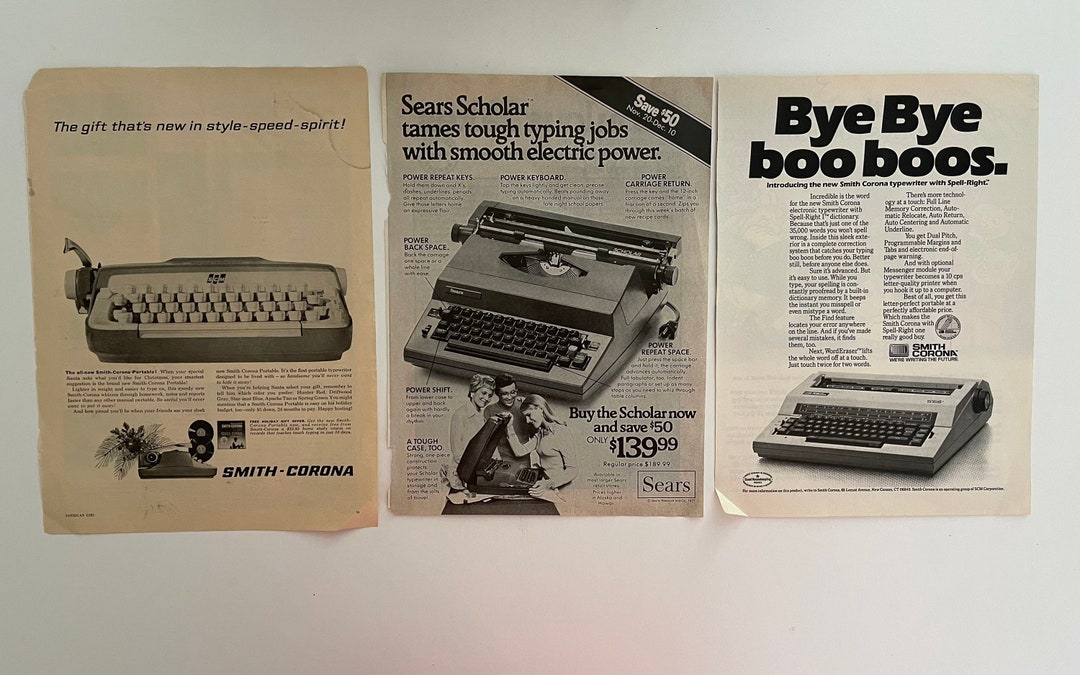 TYPEWRITERS Vintage Magazine (3) Advertisements - 1970-80’s - Smith ...