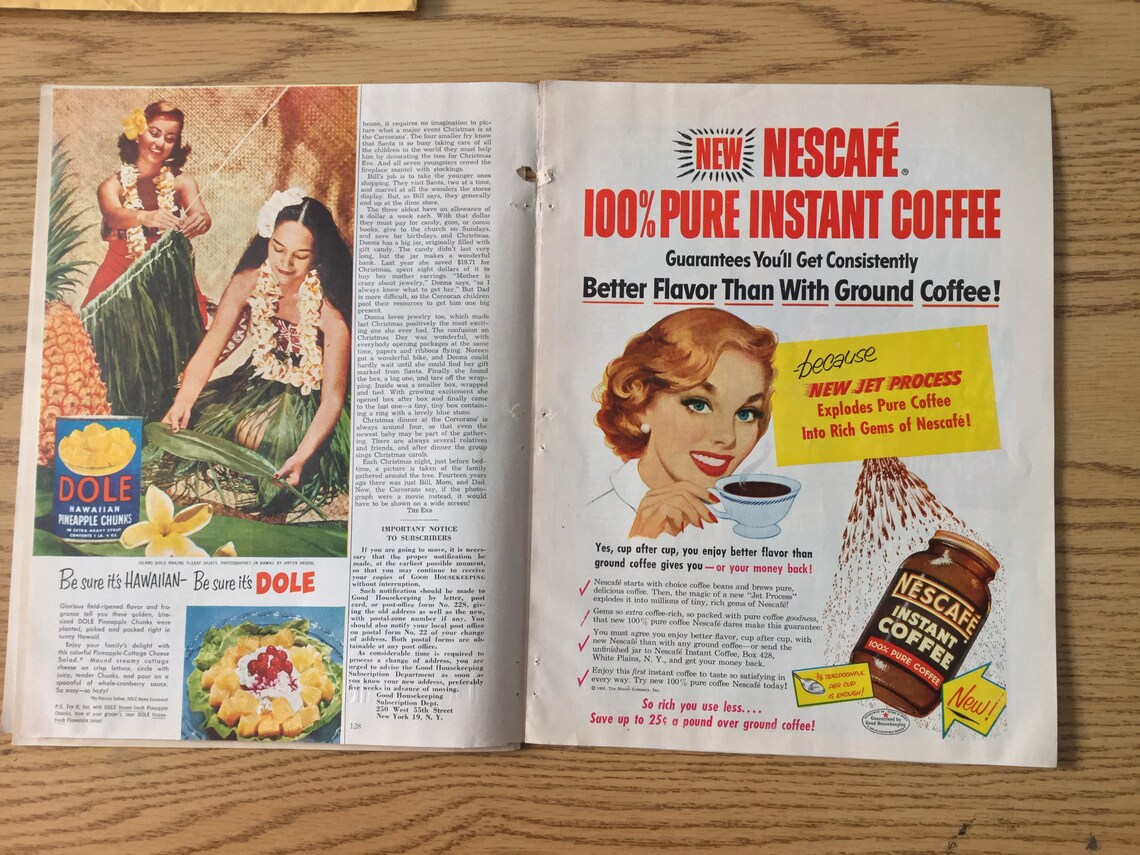 GOOD HOUSEKEEPING Vintage Magazine Ads Color Print | Etsy