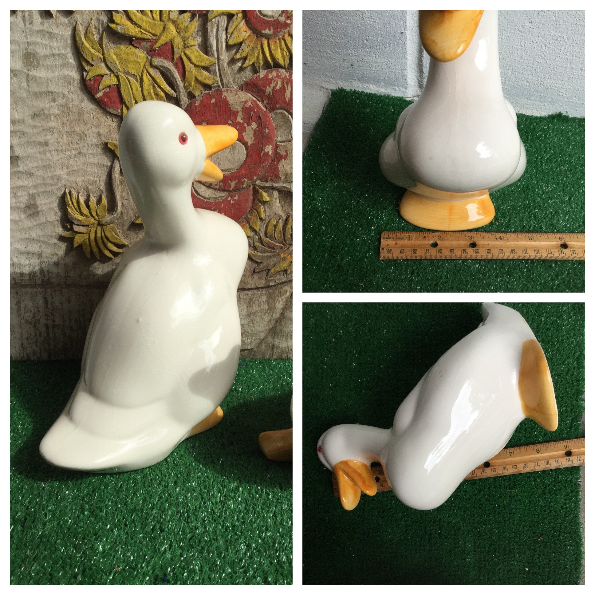 QUACKING DUCKS Vintage Ceramic Statues Set of Two 2 - Etsy.de