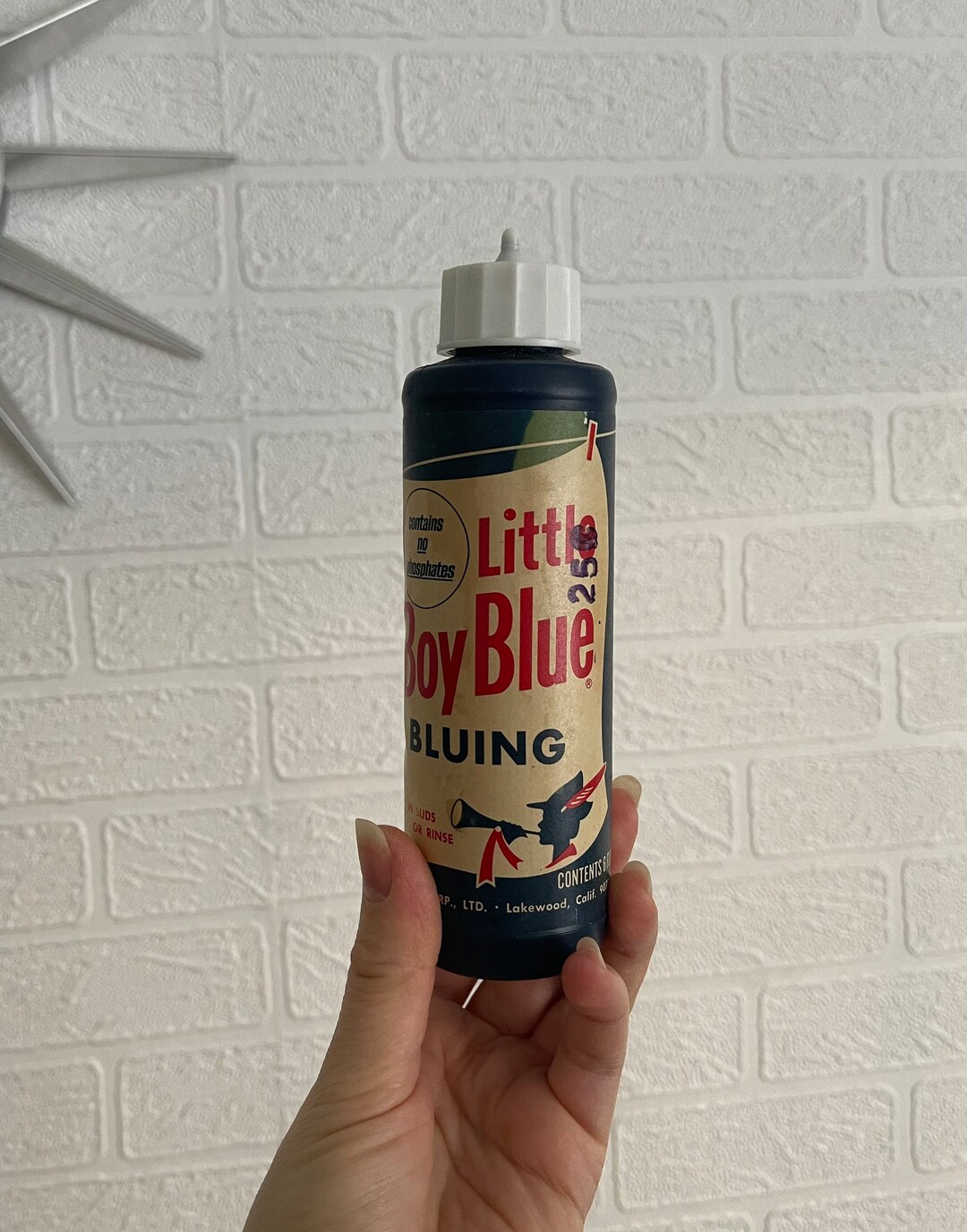 LITTLE BOY Blue Vintage Bluing Liquid Midcentury Laundry Cleaning ...