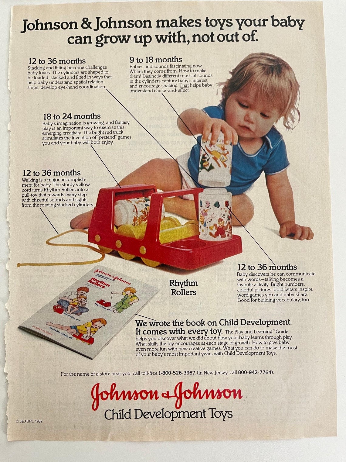 BABY TOYS Products Vintage Magazine Ads 6 1970-80s | Etsy