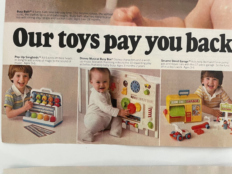 BABY TOYS Products Vintage Magazine Ads 6 1970-80s - Etsy