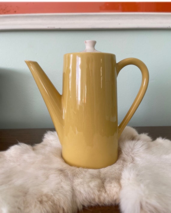 MIDCENTURY Vintage Mustard Yellow Teapot Decorative Ceramic - Etsy