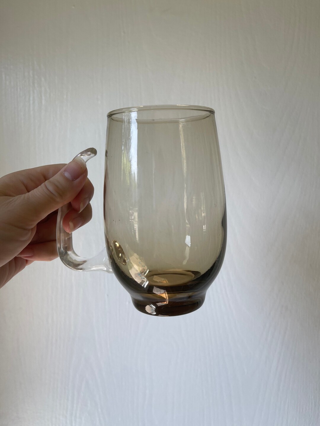 SMOKEY Vintage Glass Mug - Open Handle - Midcentury - for Addition or ...