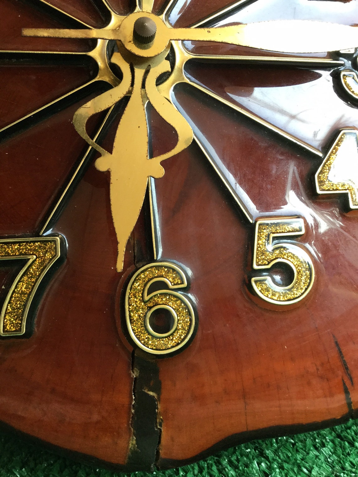 CYPRESS Vintage Glazed Wood Clock & Michigan Shaped Stationary - Etsy