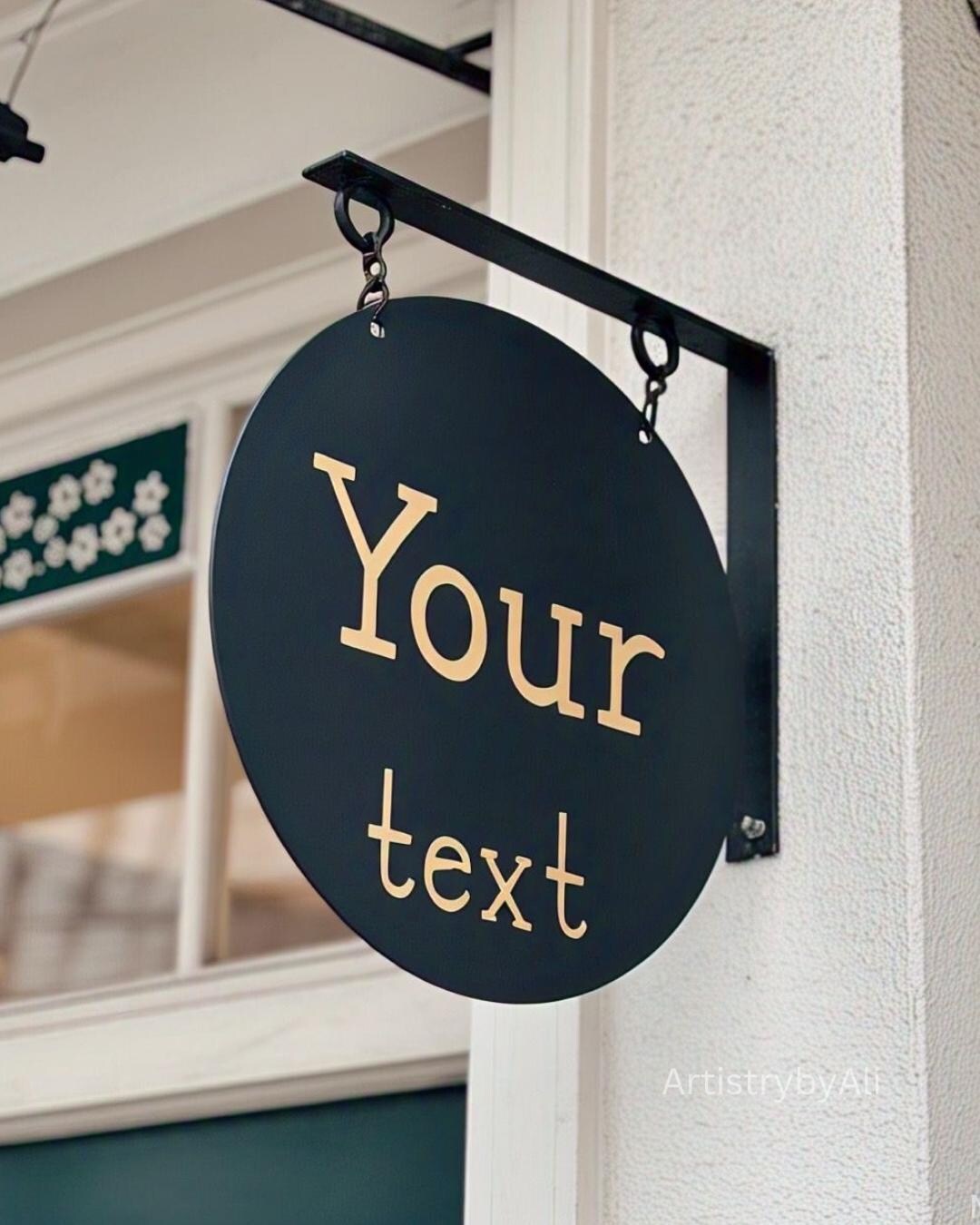 Custom Metal Blade Sign, 2D Outdoor Shop Sign - Etsy