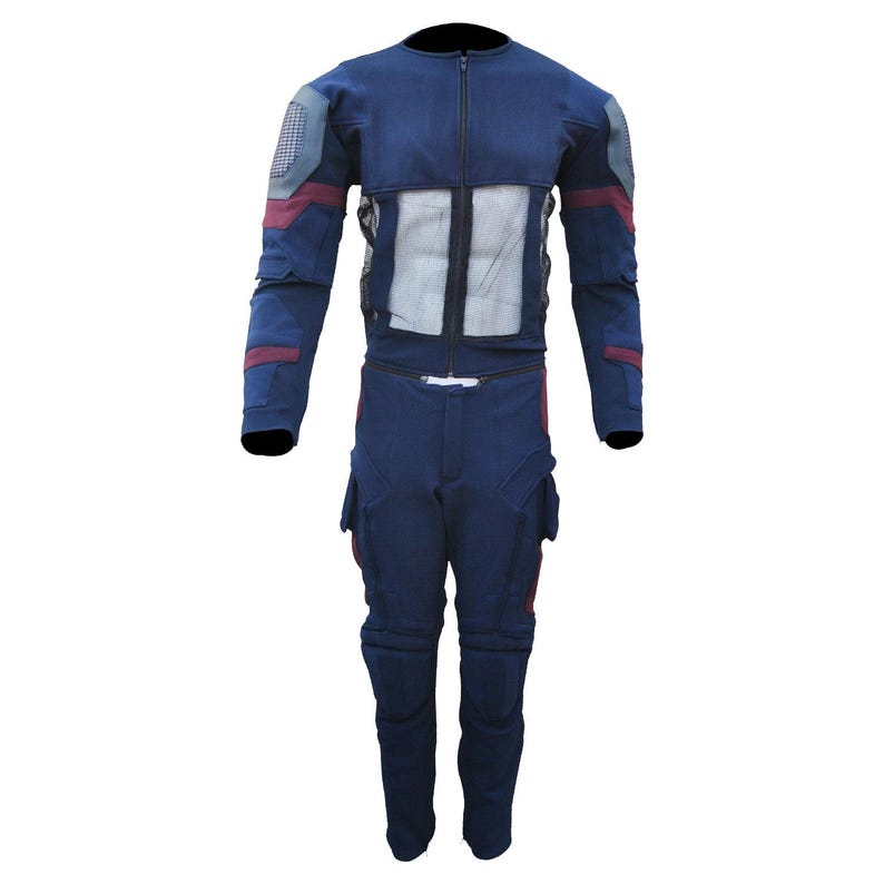 Captain America Steve Rogers Avengers 4 Endgame Stretch Fabric Costume ...