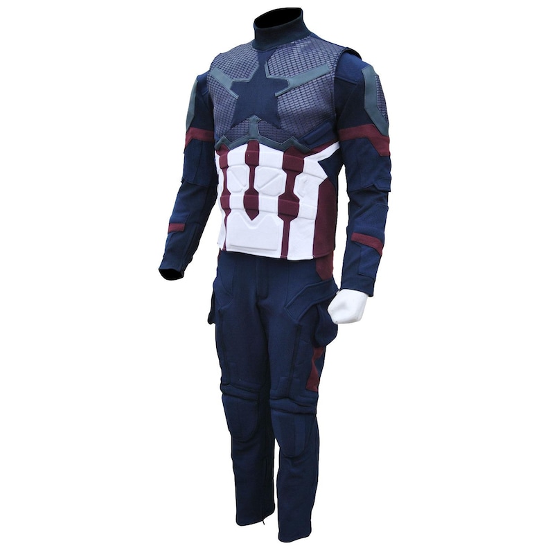 Captain America Steve Rogers Avengers 4 Endgame Stretch Fabric Costume ...