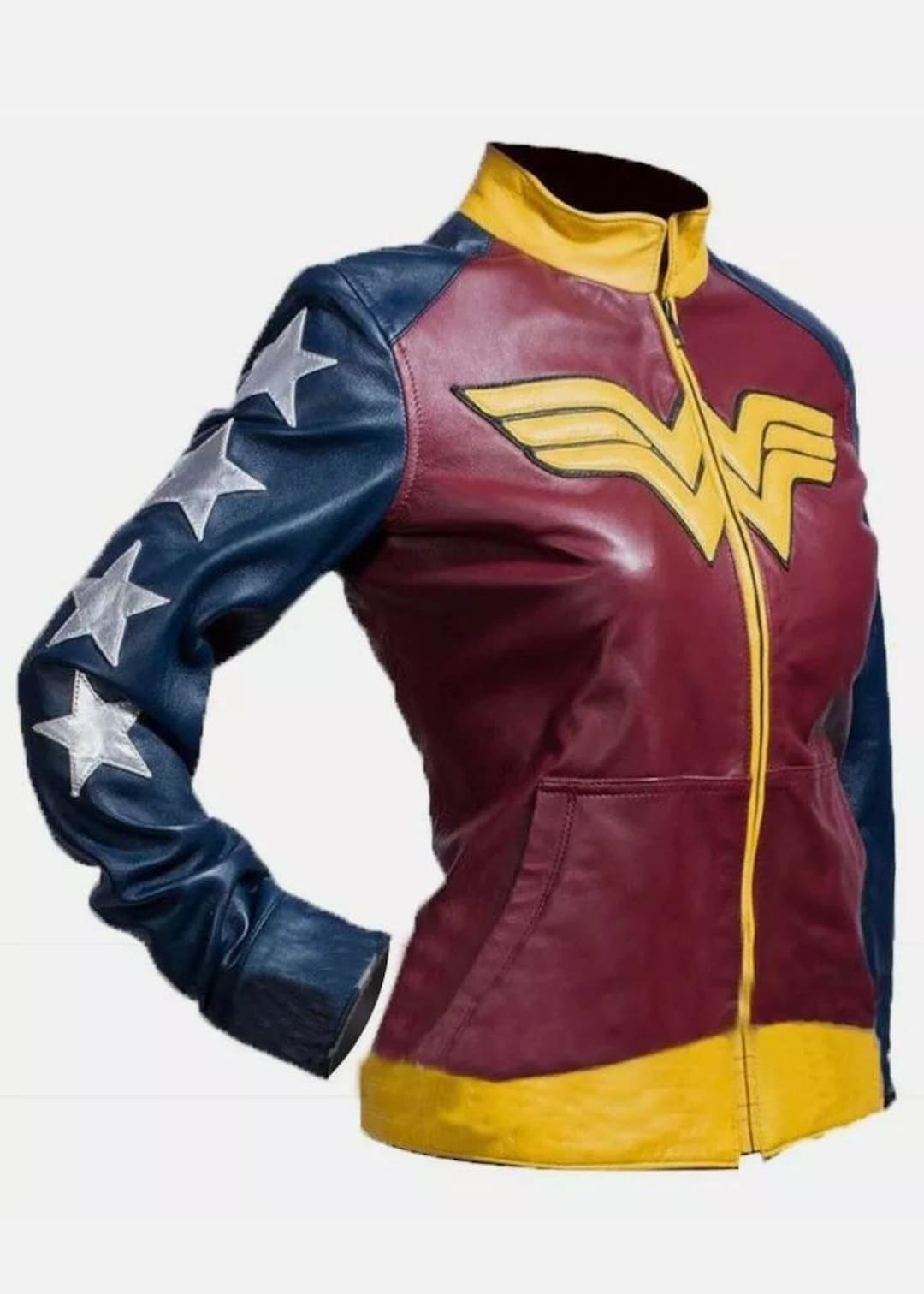 Wonder Woman 1984 Leather Motorcycle Jacket - Cowhide Leather - Etsy