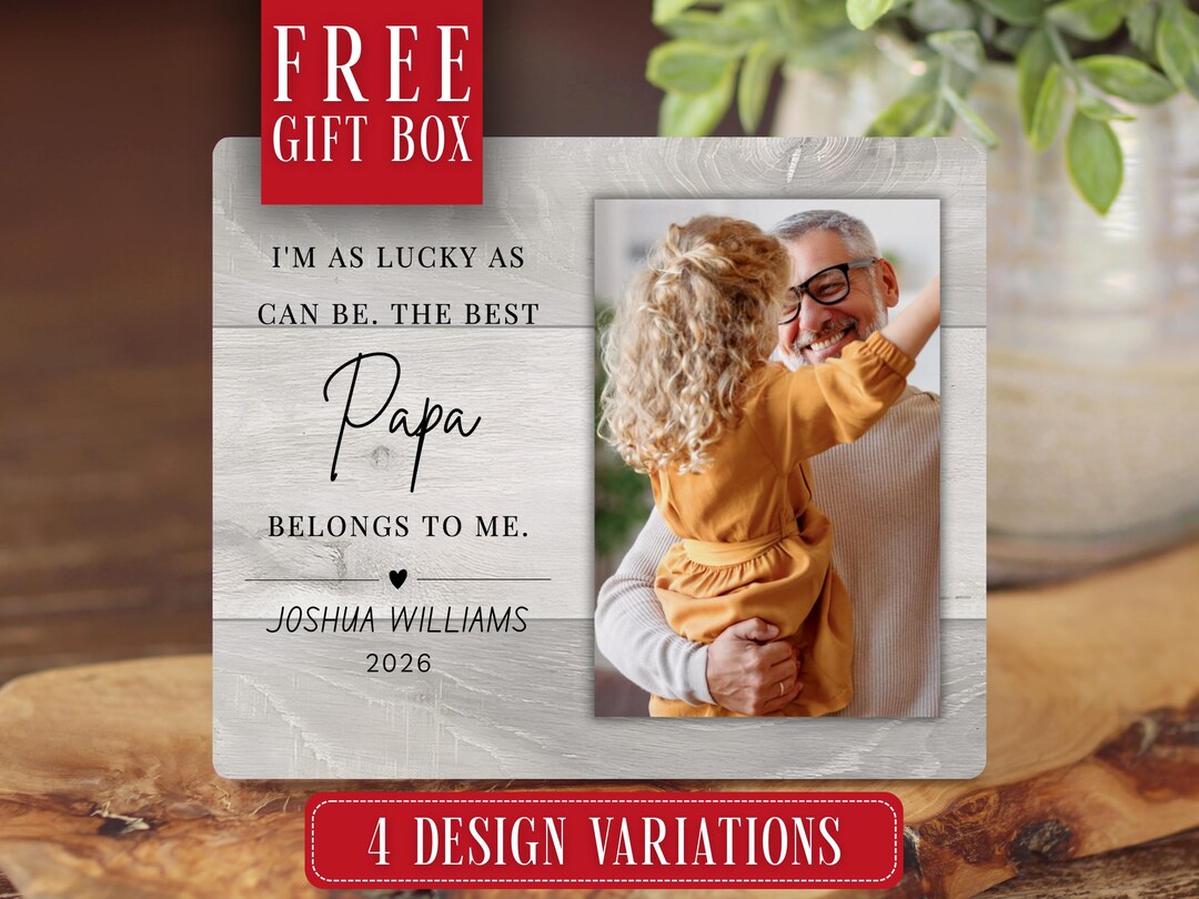 Papa Gift, Personalized Papa Picture Frame, Custom Father’s Day Gift ...