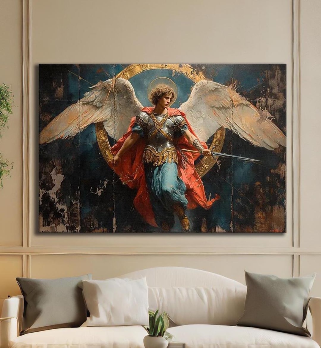 Saint Michael the Archangel Canvas Art, Catholic Religious Wall Art, St ...
