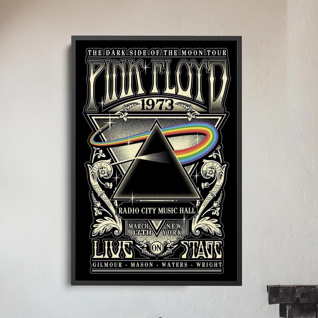 Pink Floyd Concert Framed Canvas Wall Art – Vintage Rock Music Decor ...