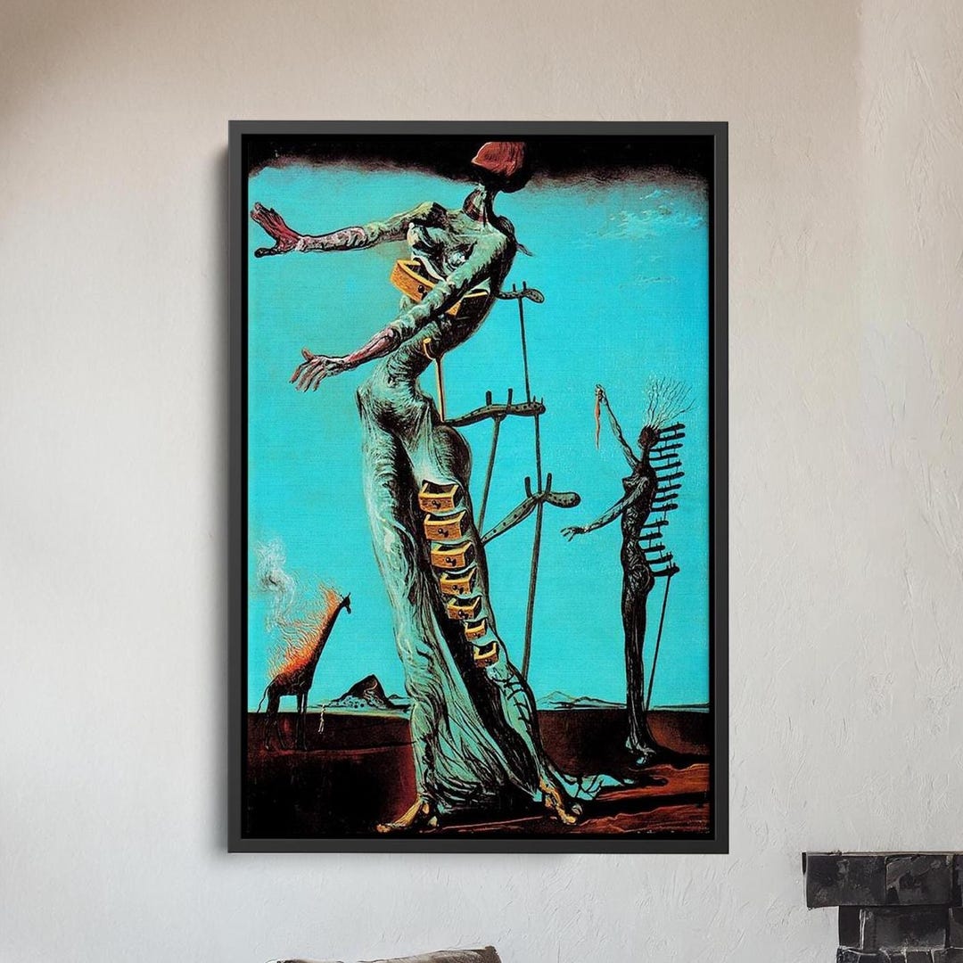 Salvador Dali the Burning Giraffe Canvas Art, Famous Dali Wall Decor ...