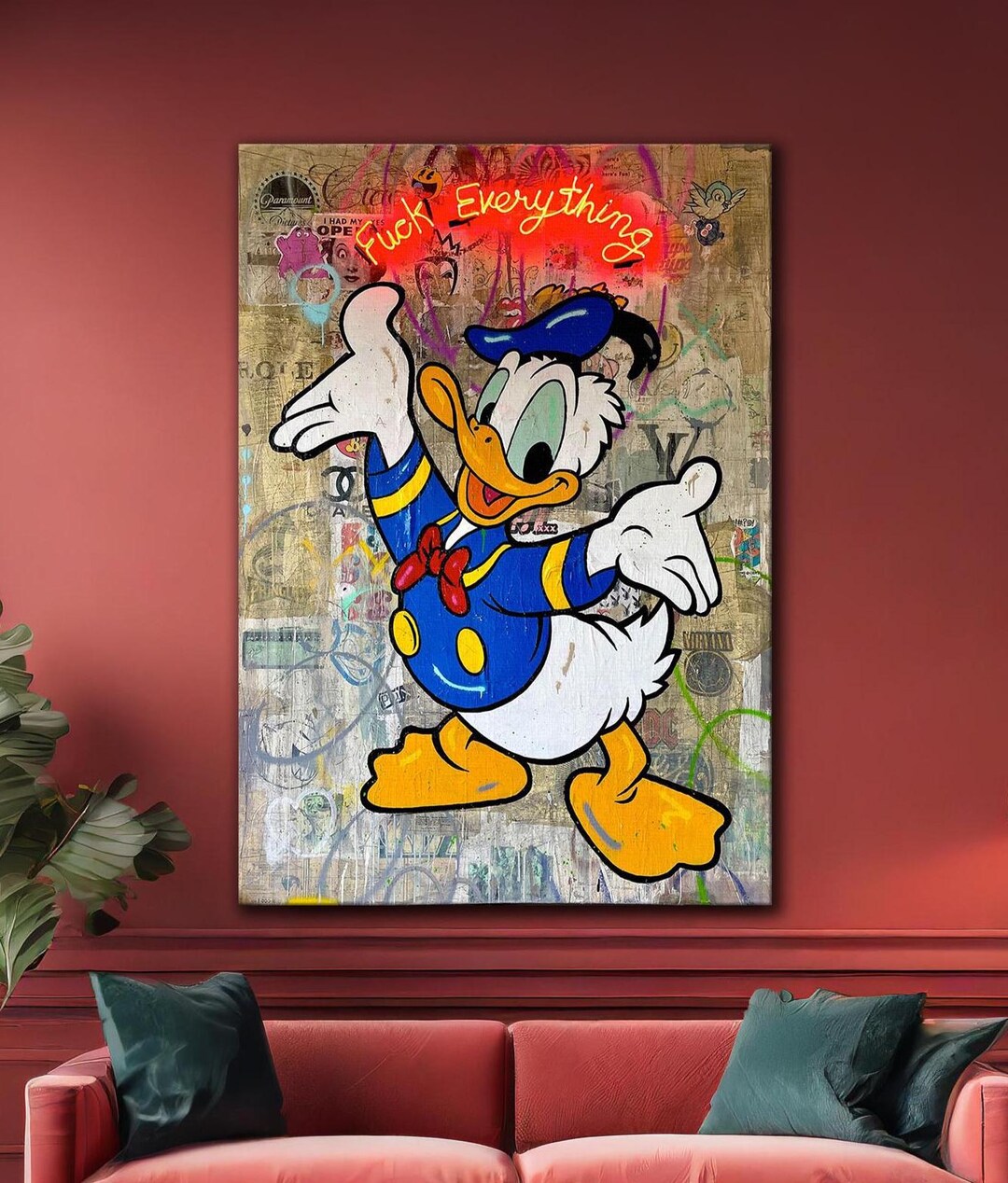 Everything Donald Duck Pop Art Canvas - Colorful Street Graffiti Style ...