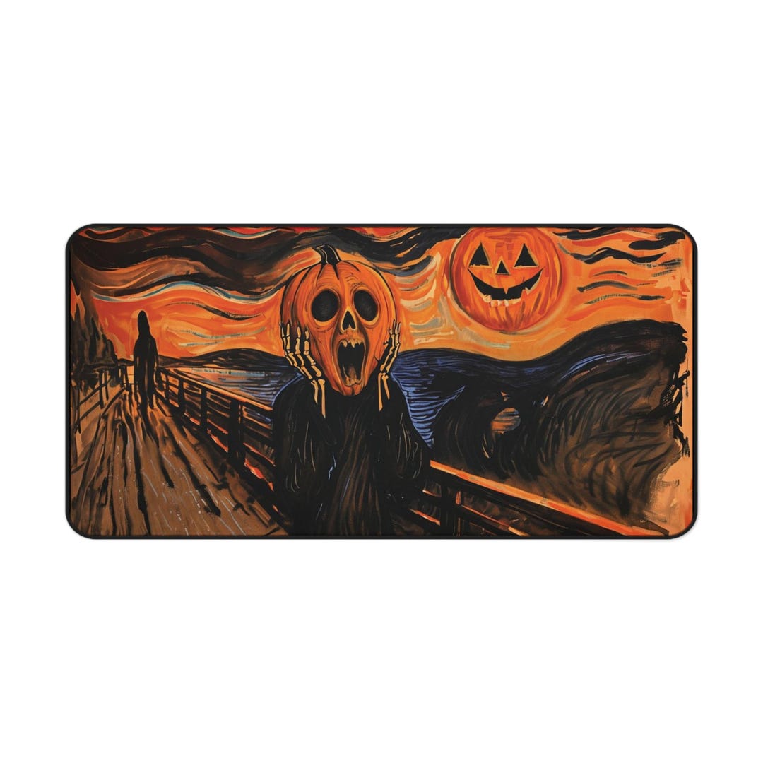 The Scream Pumpkin Desk Pad | Halloween Art Mousepad - Etsy UK