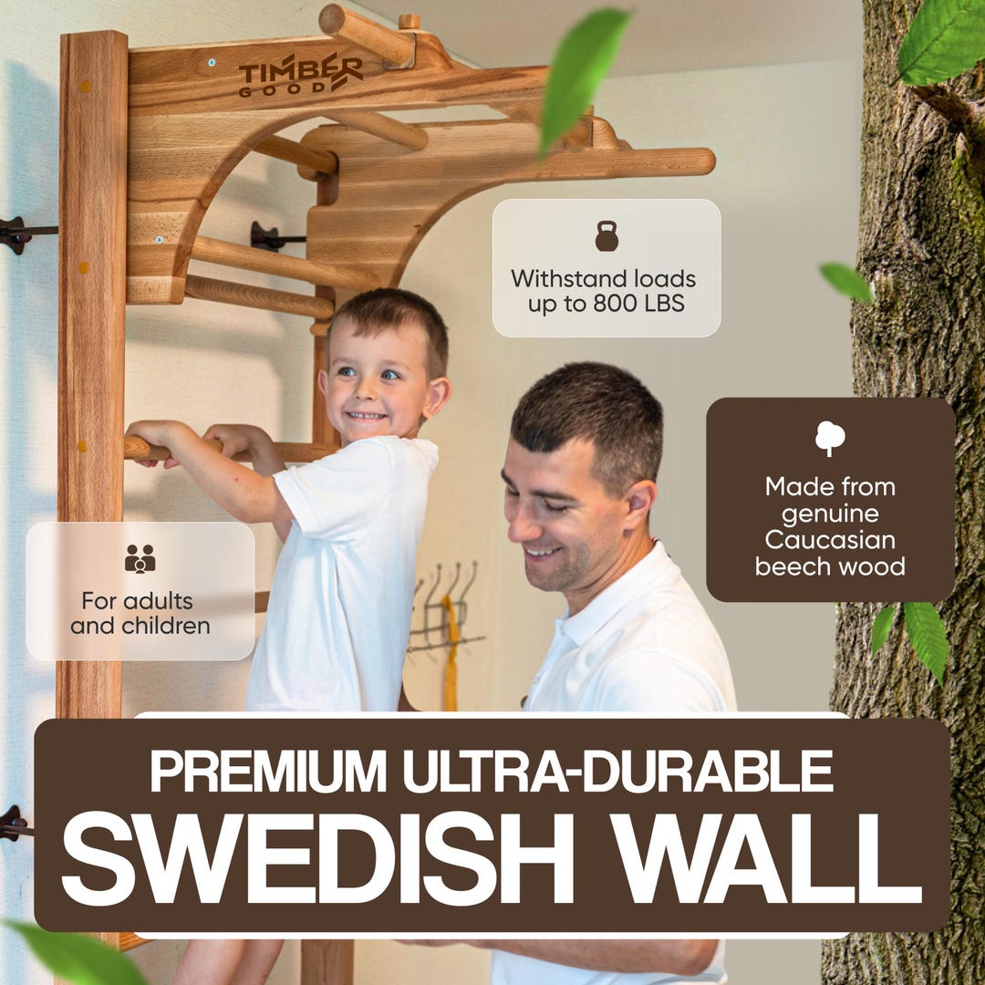 Timbergood Swedish Ladder, Wall Bars, Stall Bars for Kids and Adults ...