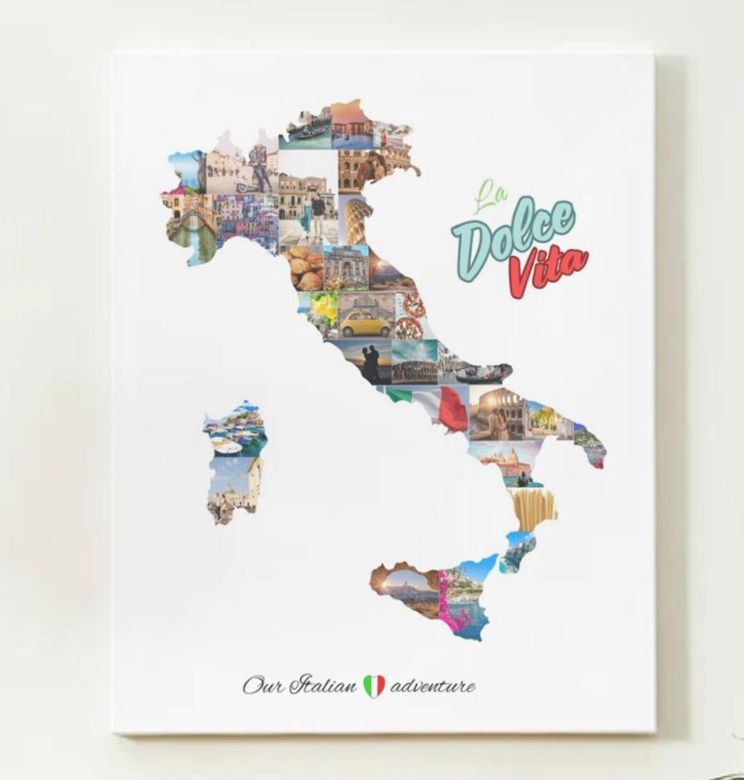 Personalized Italy Photo Collage | La Dolce Vita Travel Wall Art ...