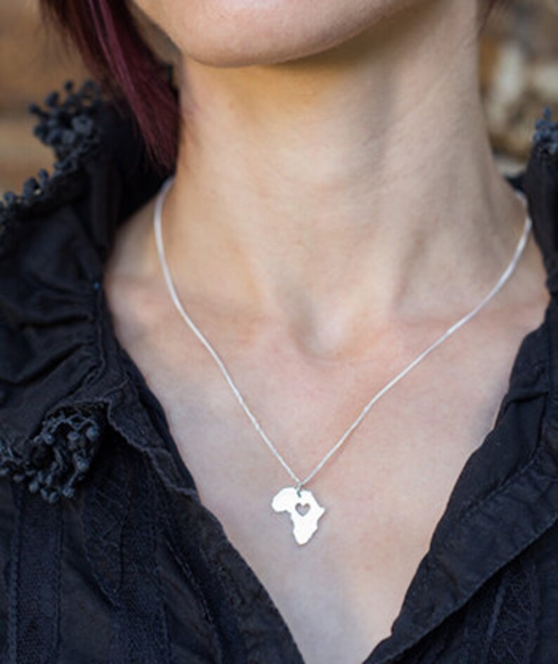 Sweet Silver Africa Heart Handmade Pendant Small - Etsy
