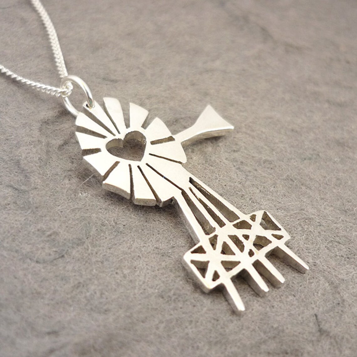 Windmill Sterling Silver Handmade Pendant - Etsy