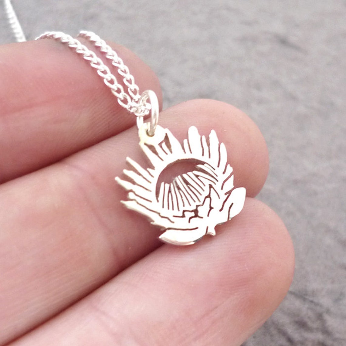 Sterling Silver Handmade Protea Flower Pendant - Etsy