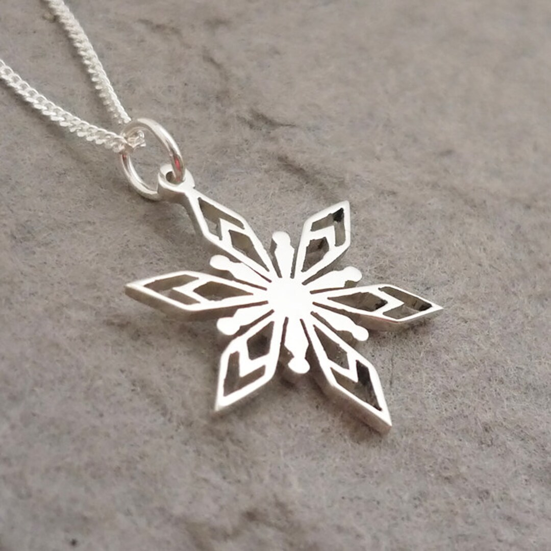 Sterling Silver Hand-cut Snowflake Pendant 1 - Etsy