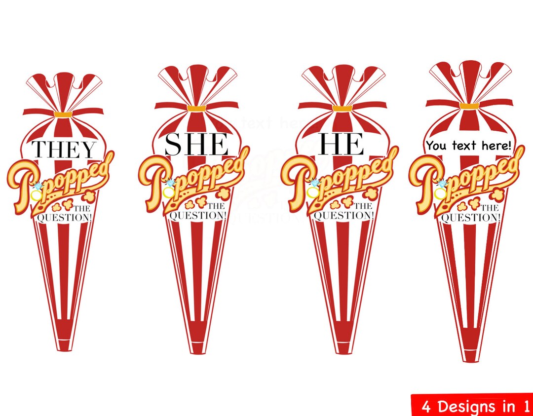 They/she/he Popped the Question Popcornopolis Digital Download! - Etsy