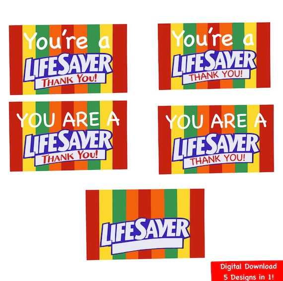 Lifesaver Gift Tag Digital Download - Etsy