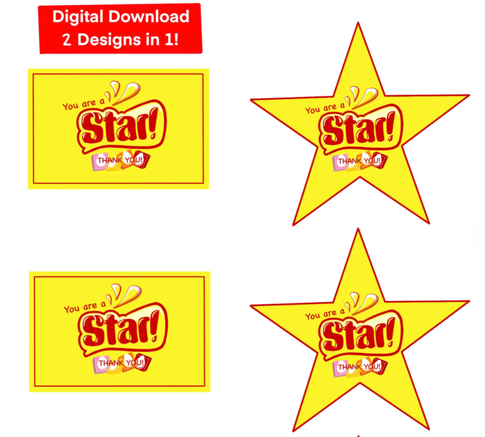 Starburst Gift Tag Digital Download | Etsy