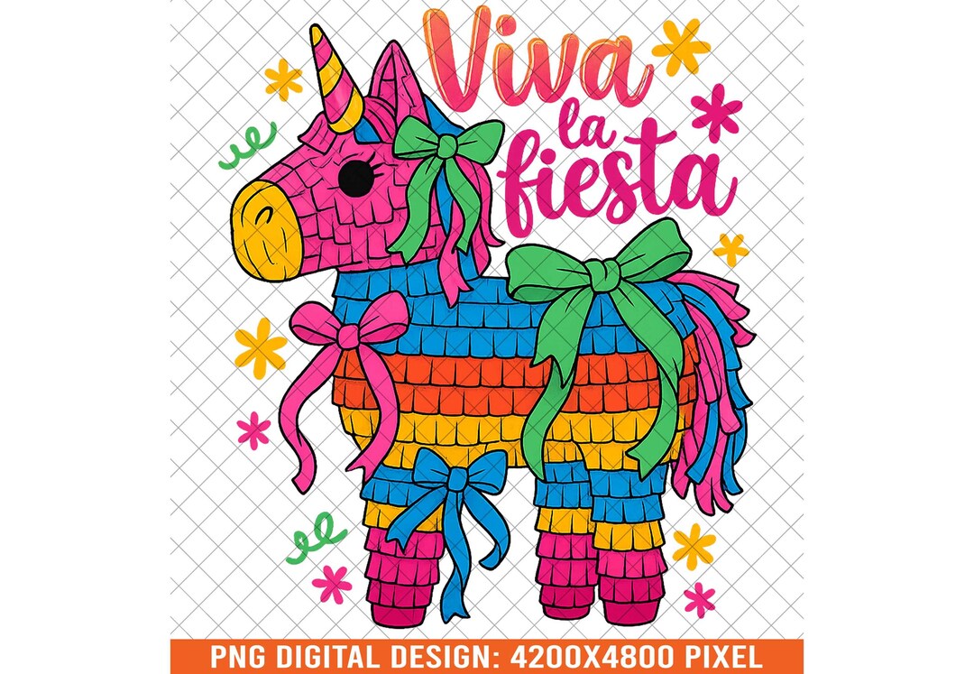 Viva La Fiesta PNG, Mexican Pinata Coquette Bow Design, Mexican Party ...