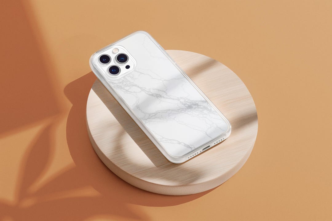 White Marble Design Phone Case, Protective, Shock Absorption - Etsy