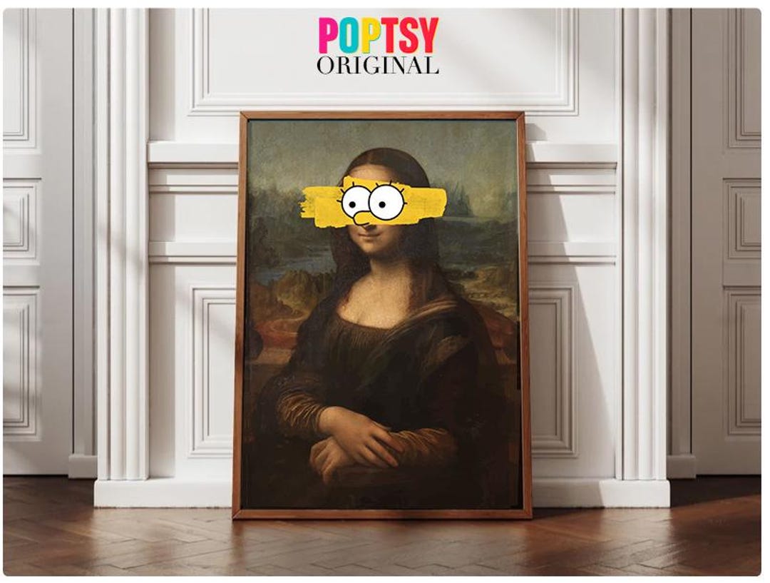 Mona Lisa Simpson - Premium Wooden Framed Poster With Premium Matte ...